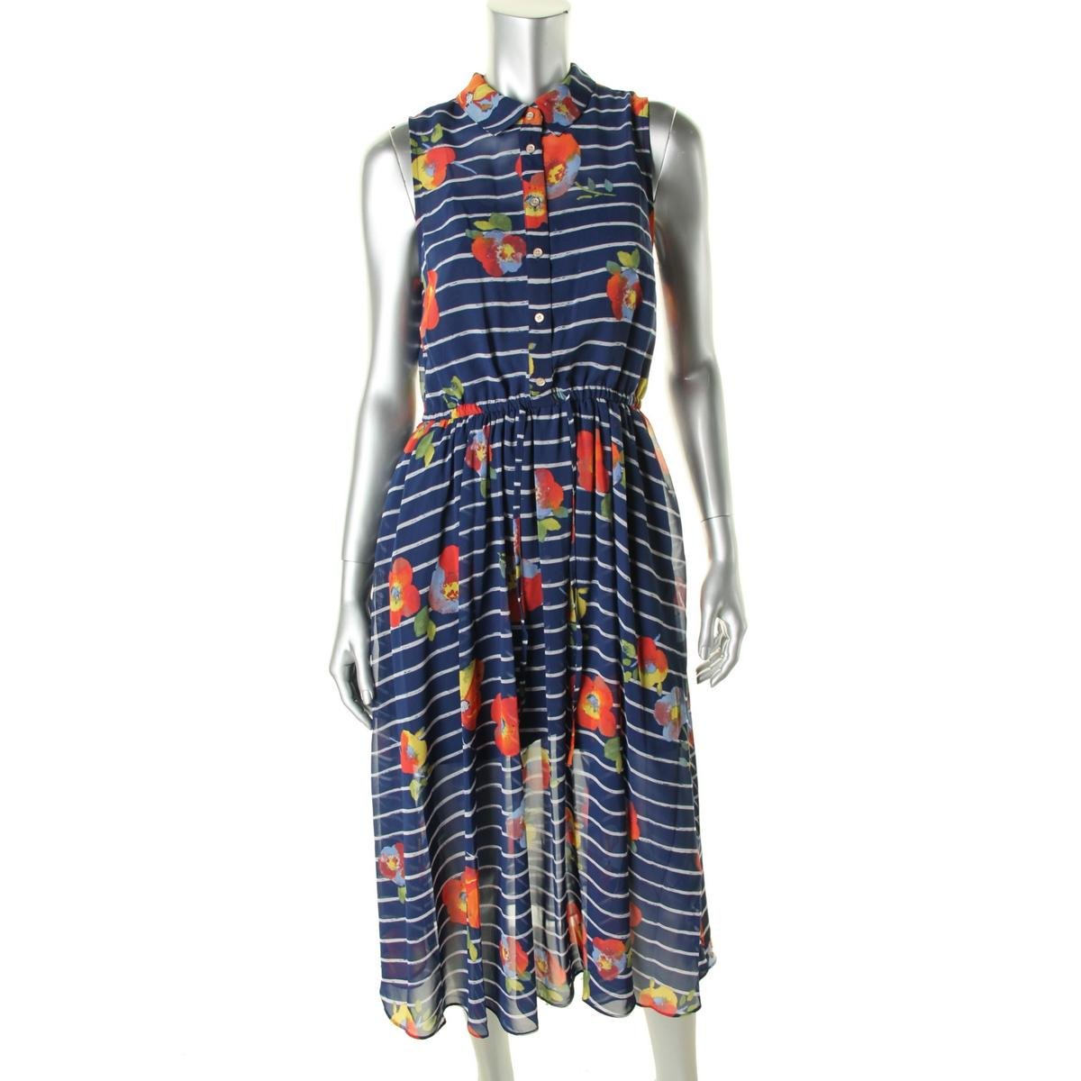 Maison Jules 3102 Womens Chiffon Floral Print Casual Casual Dress BHFO