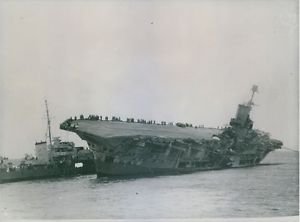 Sinking of H.M.S. Ark Royal.Taken - Circa 1941 - 8x10 photo