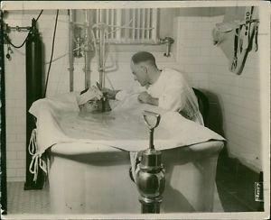 Shell shock patient remain in running water baths ice days at a time ...