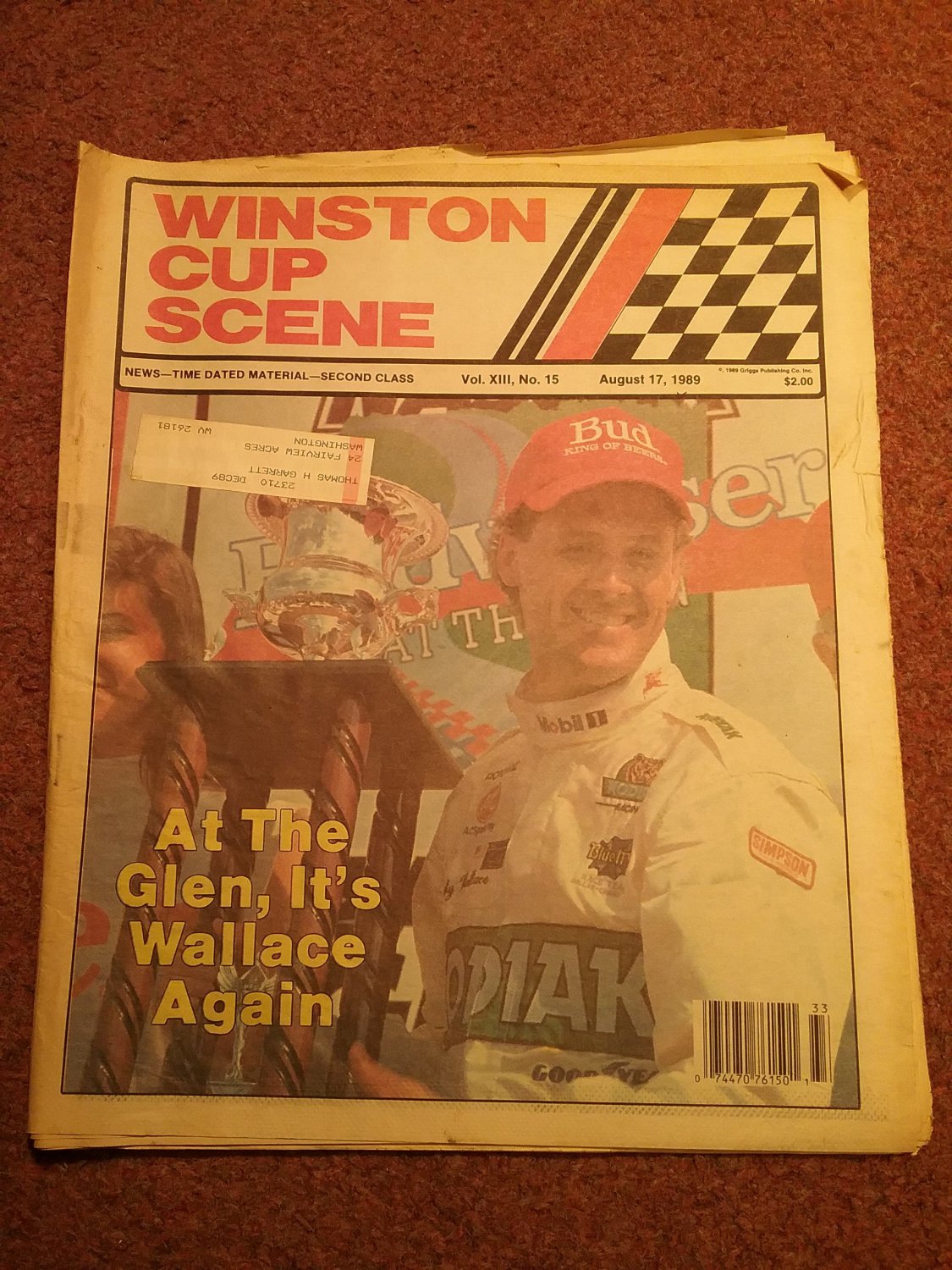 August 17, 1989 Winston Cup Scene Magazine NASCAR WALLACE 070716692