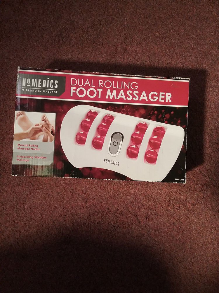 Homedics Dual ROLLING Foot MASSAGER Massage Rotating Red Vibration
