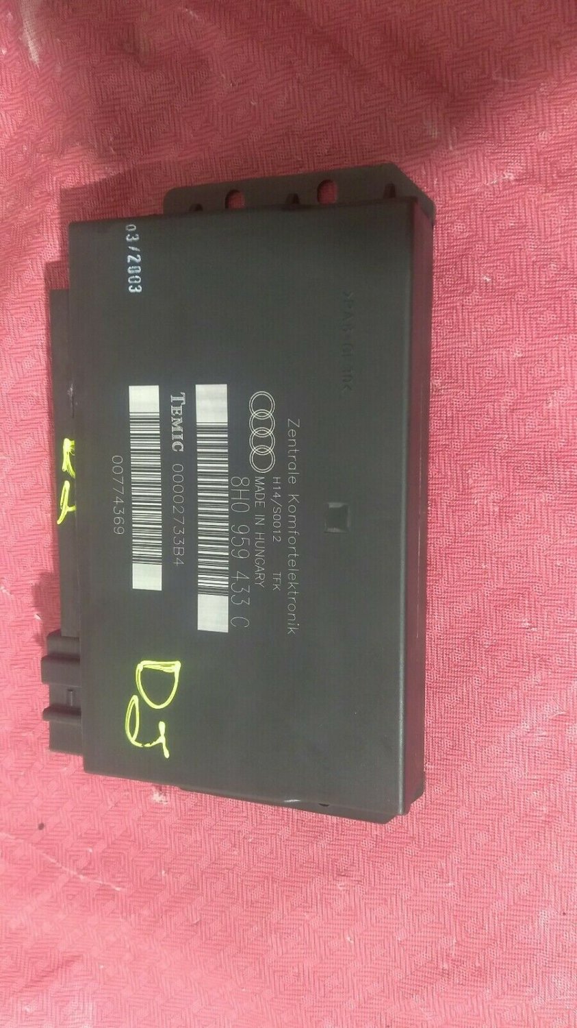 03-09 AUDI A4 S4 CONVERTIBLE CCM BCM BODY COMFORT CONTROL MODULE 8H0 ...