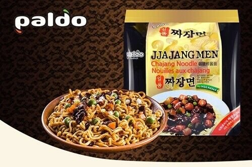 Paldo Jjajangmen Chajang Noodle Vegan No MSG 4 pcs