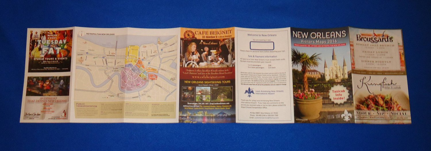 2016 NEW ORLEANS VISITORS MAPS SOUVENIR BROCHURE FRENCH QUARTER CBD ...