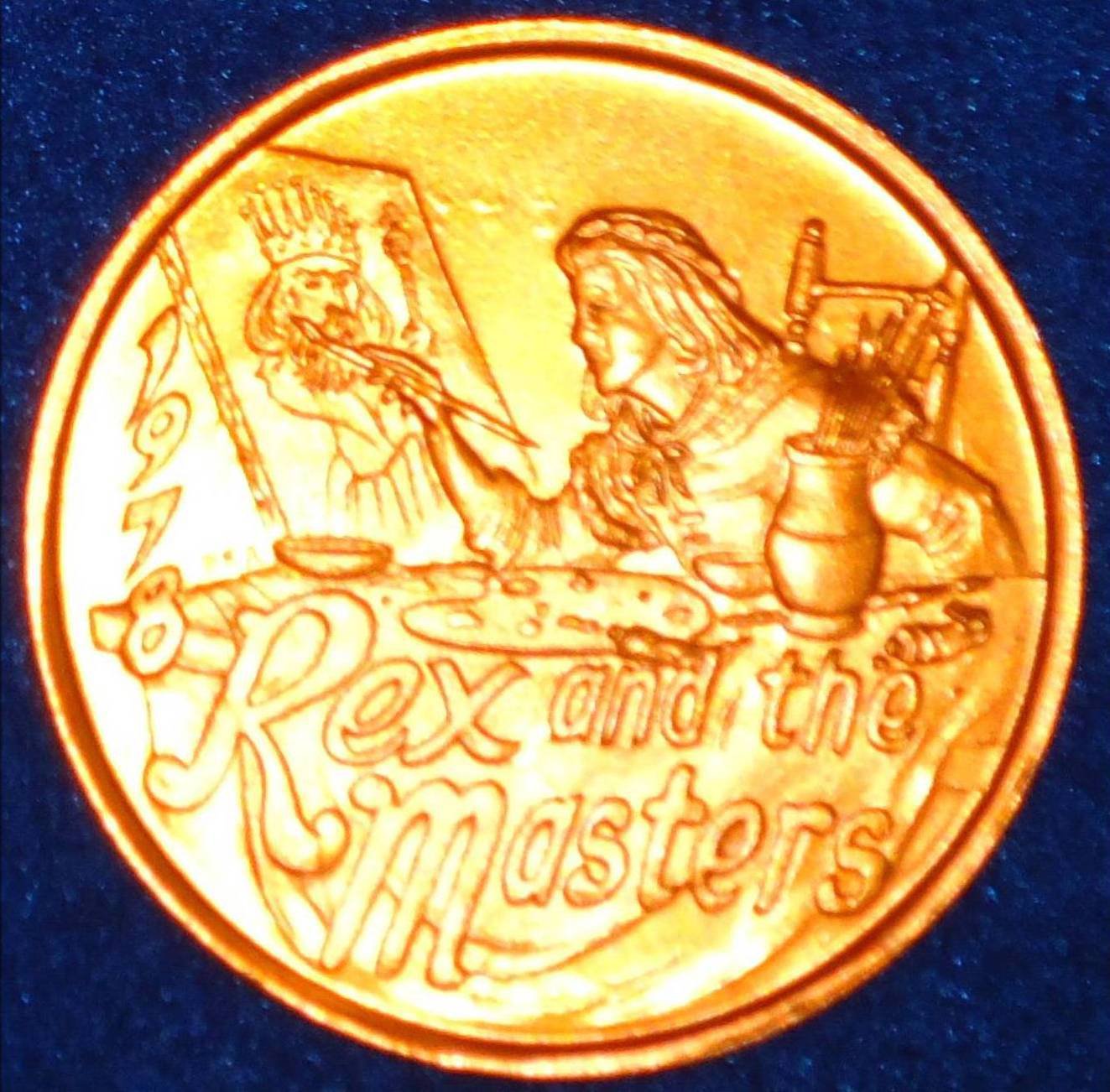 REX ART PAINTING AUTHENTIC NEW ORLEANS MARDI GRAS DOUBLOON COIN TOKEN ...