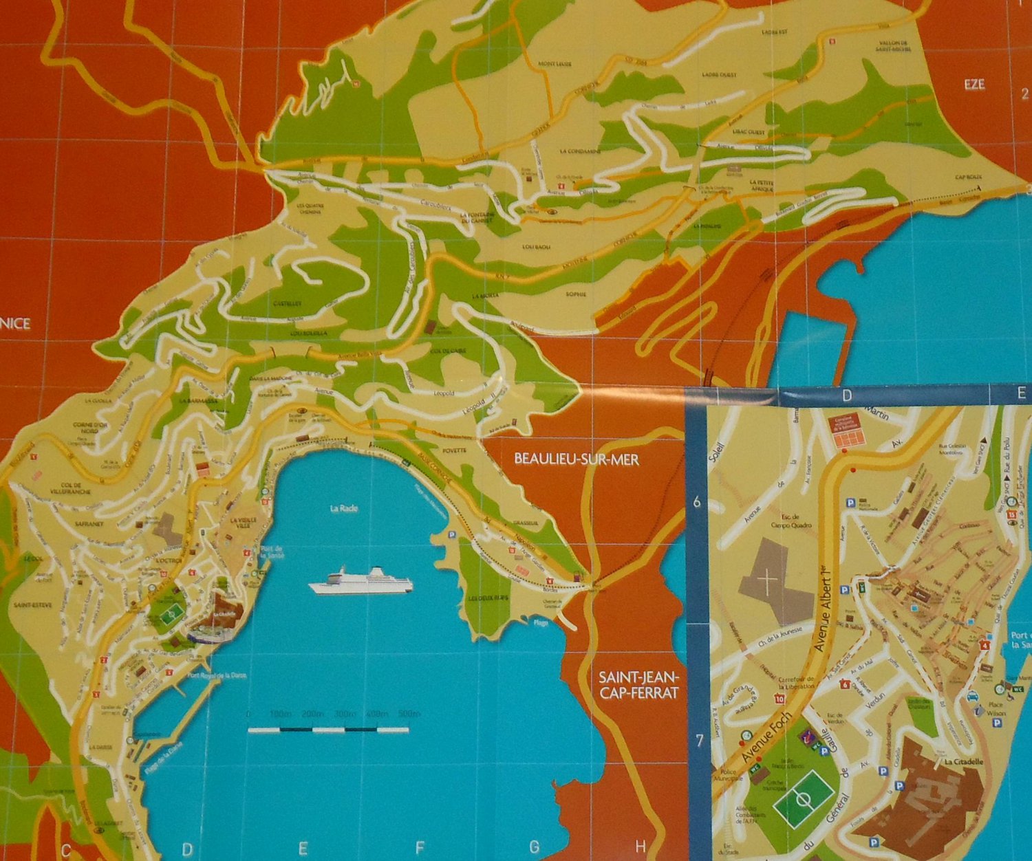 BRAND NEW FRENCH RIVIERA COTE D'AZUR VILLEFRANCHE-SUR-MER MAP: PERFECT ...