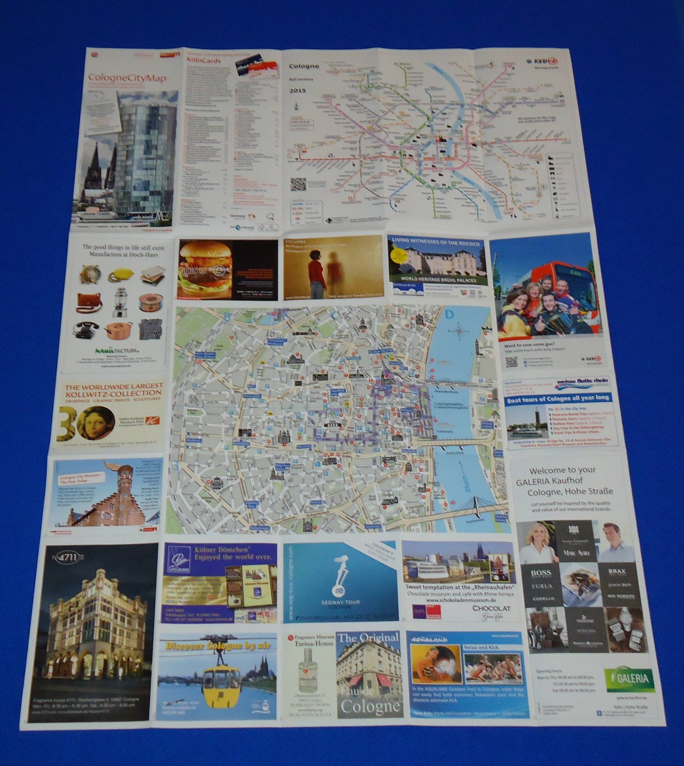 *BRAND NEW* COLOGNE CITY BROCHURE REFERENCE MAP KVB RAIL SERVICE MAP ...