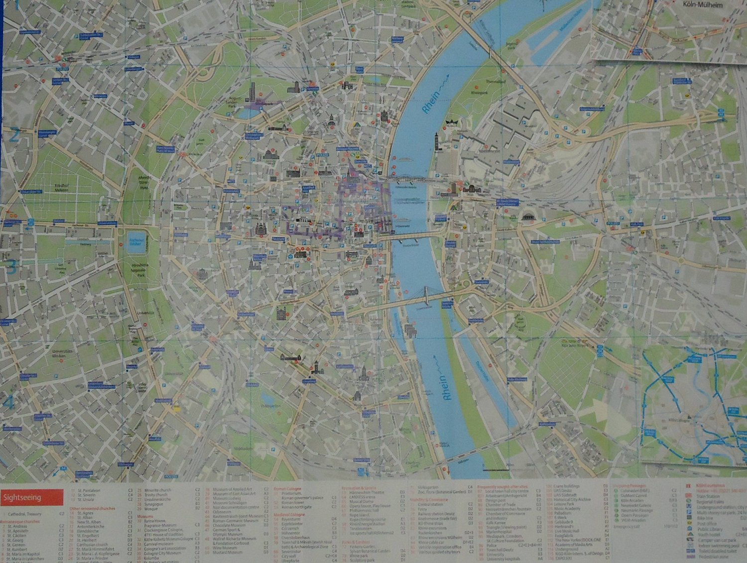 *BRAND NEW* COLOGNE CITY BROCHURE REFERENCE MAP KVB RAIL SERVICE MAP ...