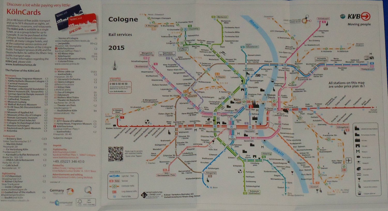 *BRAND NEW* COLOGNE CITY BROCHURE REFERENCE MAP KVB RAIL SERVICE MAP ...