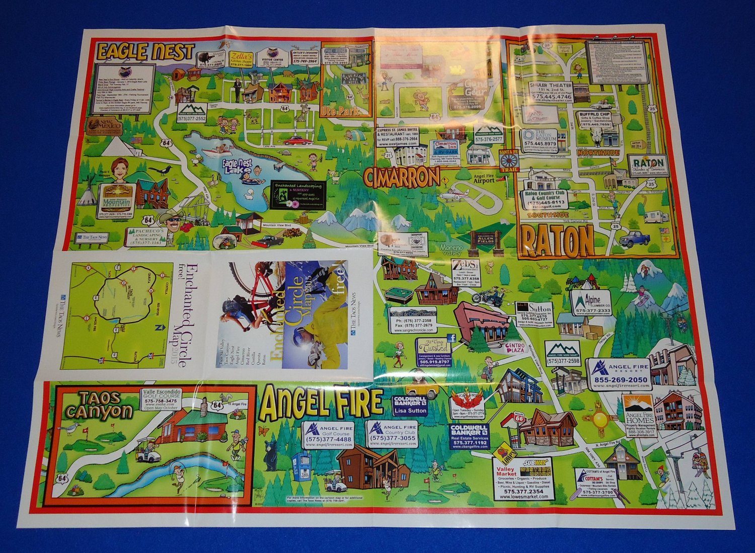 BRAND NEW INFORMATIVE ENCHANTED CIRCLE TAOS NEW MEXICO REFERENCE MAP ...