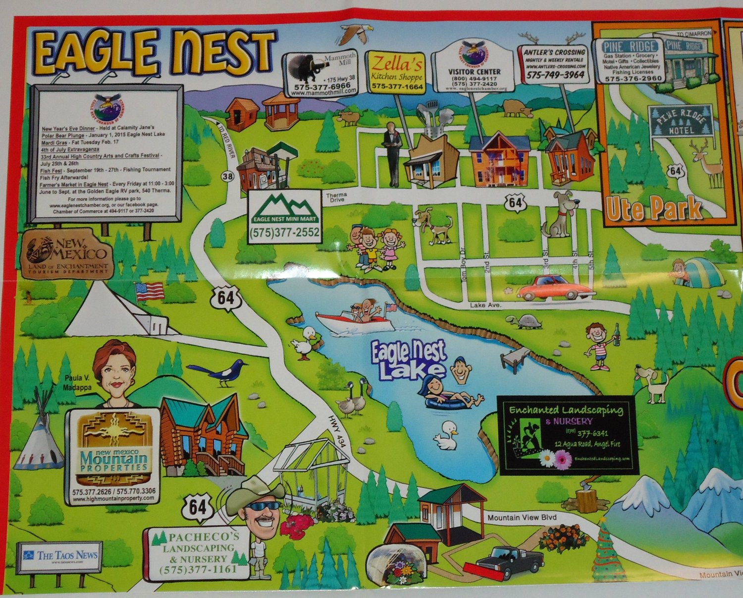 BRAND NEW INFORMATIVE ENCHANTED CIRCLE TAOS NEW MEXICO REFERENCE MAP ...