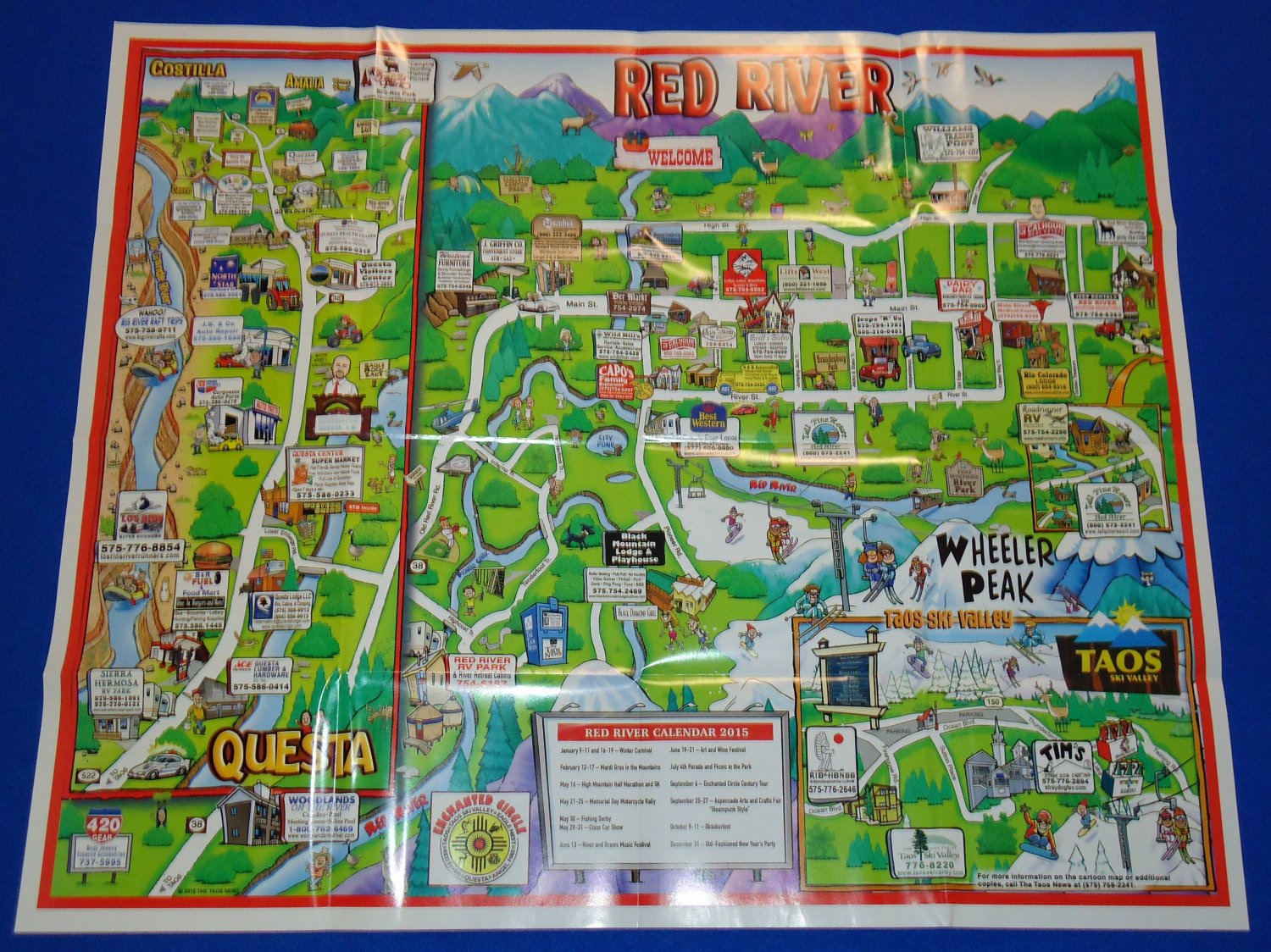 BRAND NEW INFORMATIVE ENCHANTED CIRCLE TAOS NEW MEXICO REFERENCE MAP ...