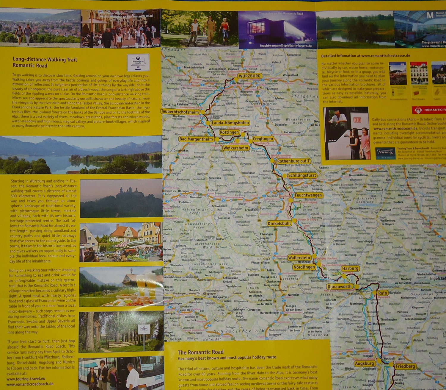 **BRAND NEW** CAPTIVATING GERMANY ROMANTIC ROAD MAP BROCHURE ROUTE PLAN ...