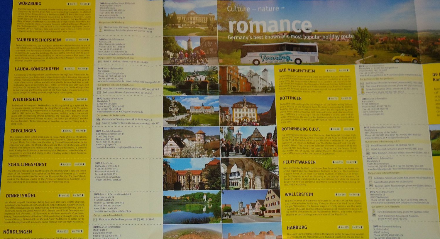 **BRAND NEW** CAPTIVATING GERMANY ROMANTIC ROAD MAP BROCHURE ROUTE PLAN ...