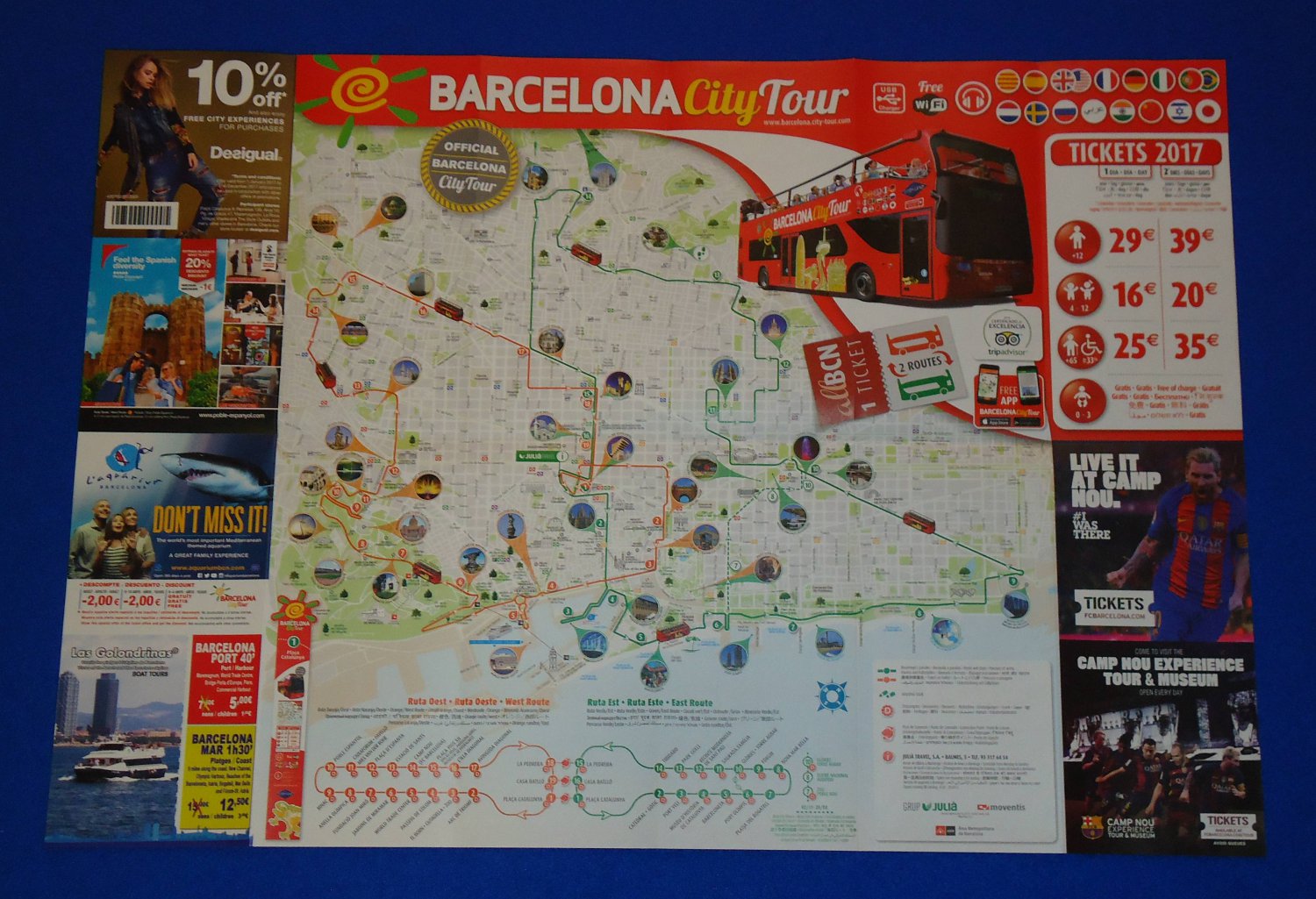 *NEW* BARCELONA SPAIN CITY TOUR HOP ON HOP OFF SIGHTSEEING GRAYLINE MAP ...