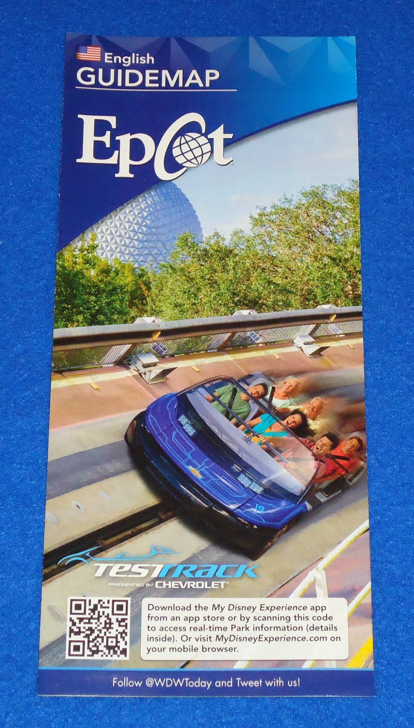 "WALT DISNEY" EPCOT BROCHURE THEME PARK GUIDE MAP SPACESHIP EARTH TEST ...
