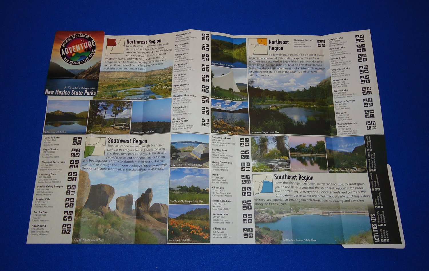 **BRAND NEW** NEW MEXICO STATE PARK MAPS BROCHURE - *HANDY TRAVELER'S ...