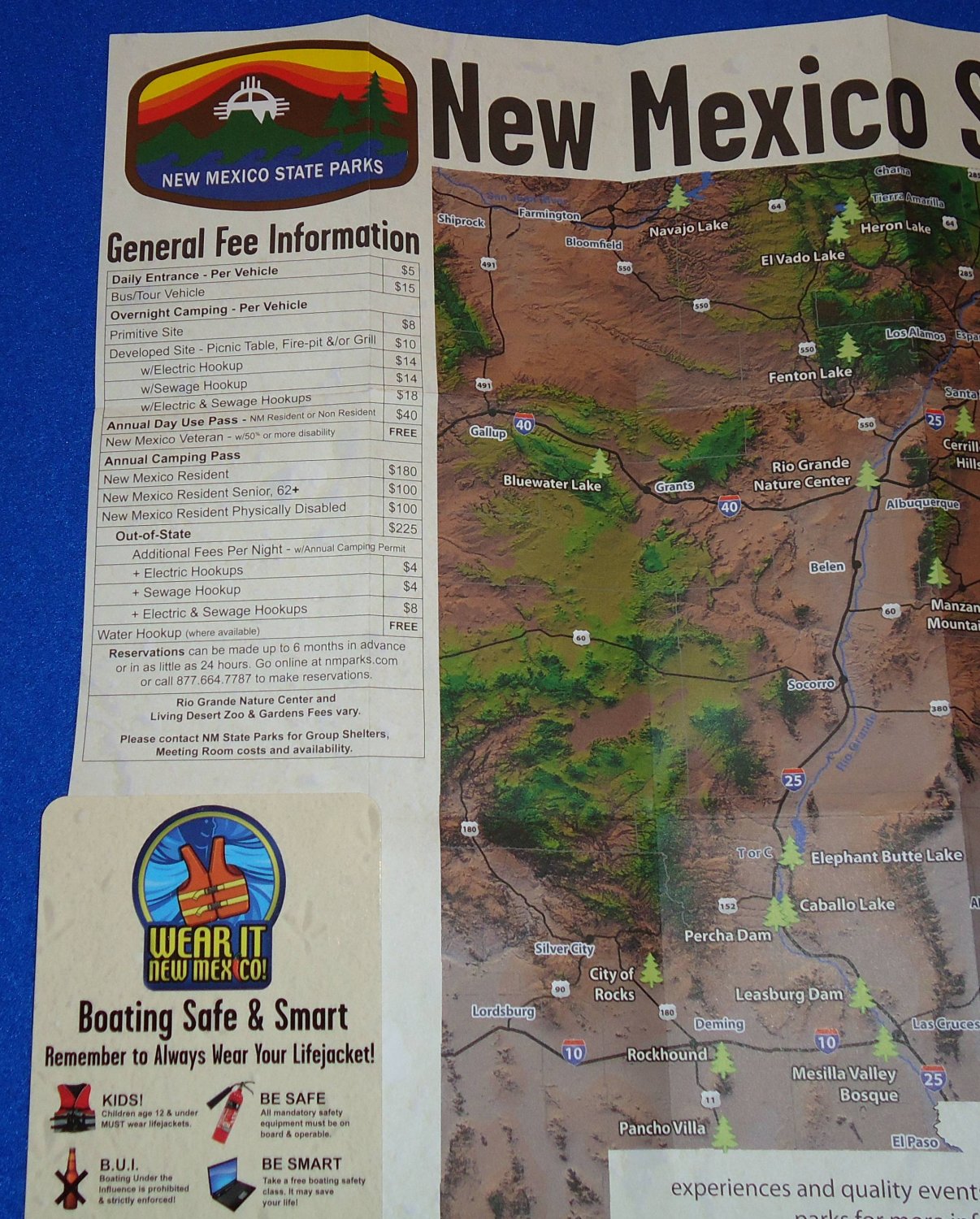 **BRAND NEW** NEW MEXICO STATE PARK MAPS BROCHURE - *HANDY TRAVELER'S ...
