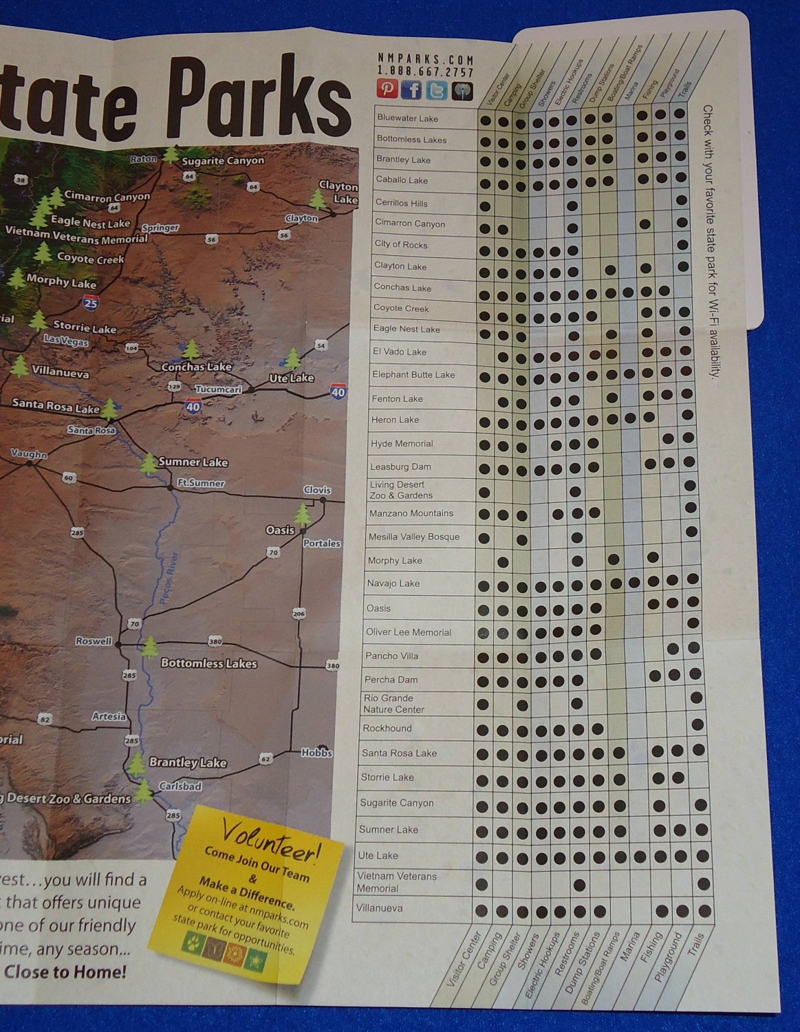 **BRAND NEW** NEW MEXICO STATE PARK MAPS BROCHURE - *HANDY TRAVELER'S ...