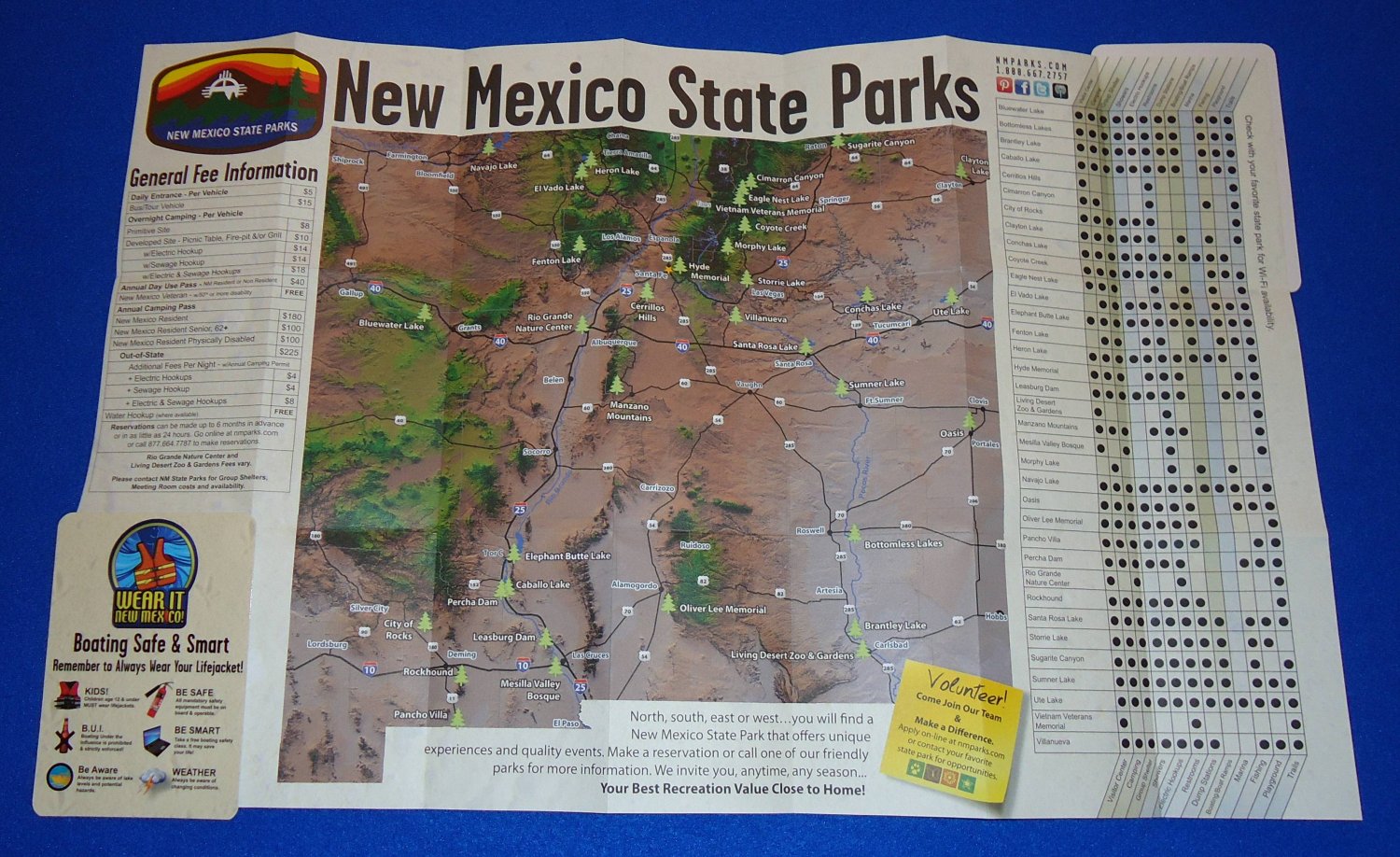 **BRAND NEW** NEW MEXICO STATE PARK MAPS BROCHURE - *HANDY TRAVELER'S ...