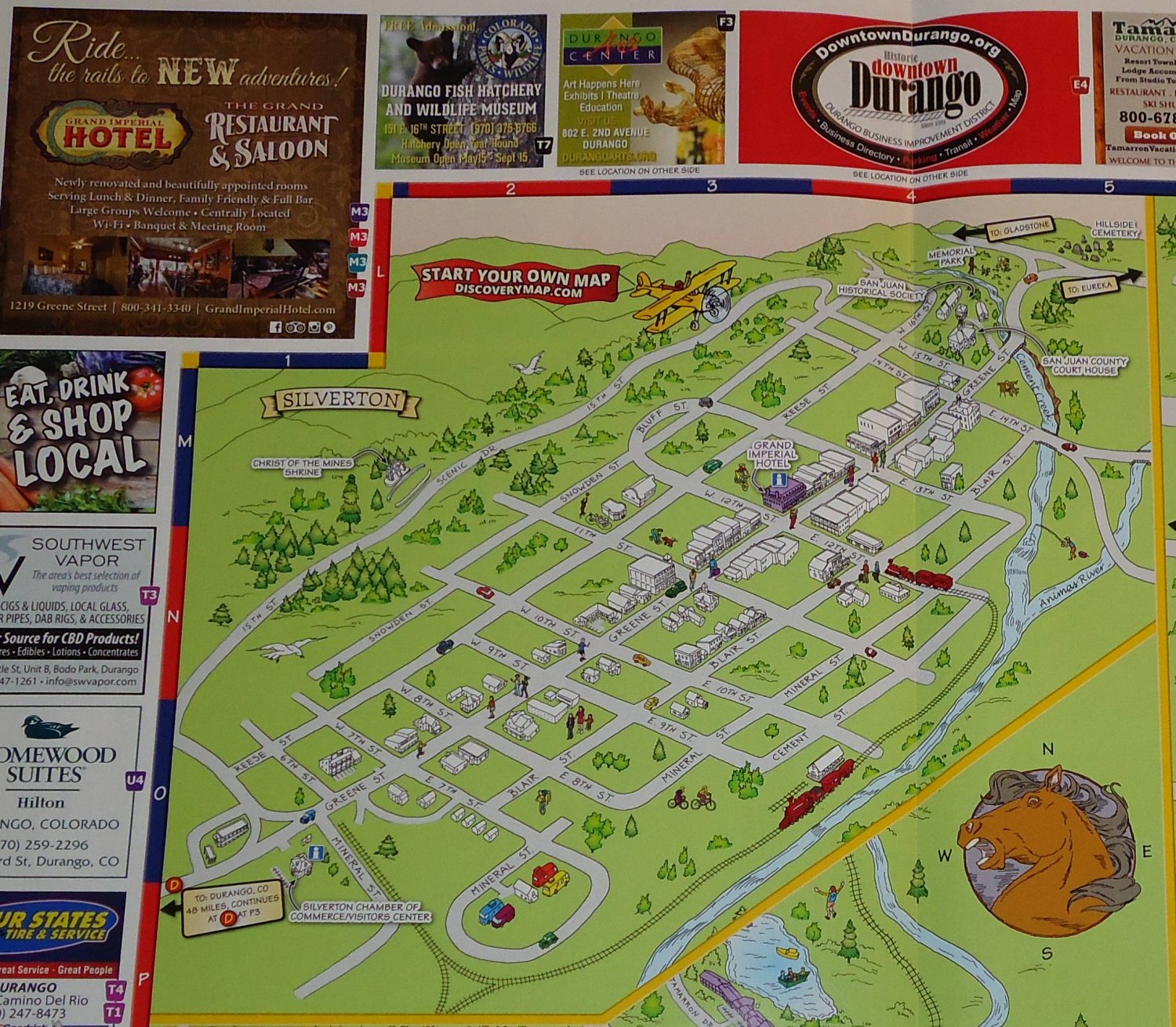 BRAND NEW FASCINATING 2017-2018 DURANGO COLORADO DISCOVERY MAP BROCHURE ...