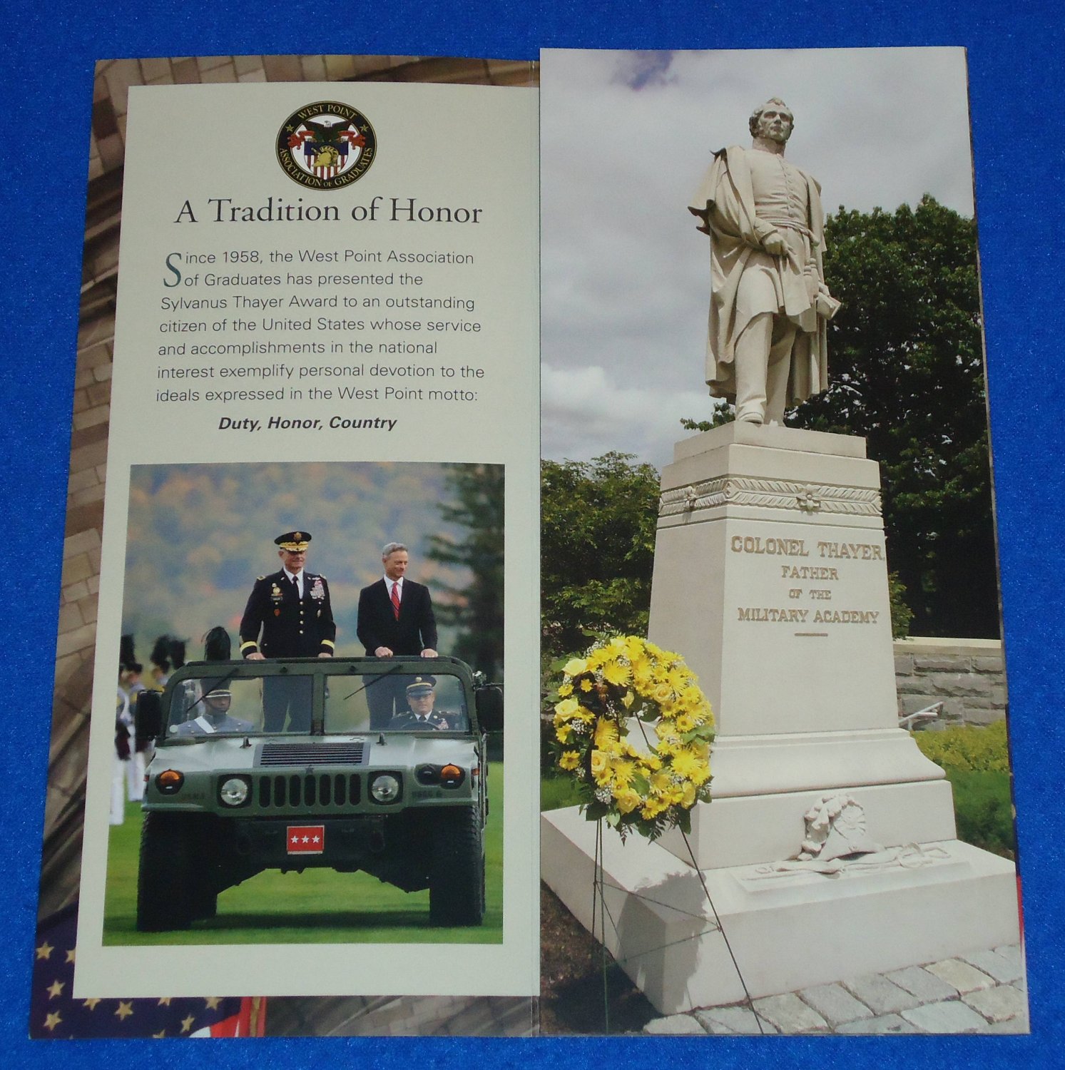 BRAND NEW CHARMING WEST POINT THAYER AWARD ROOM BROCHURE U.S. MILITARY ...