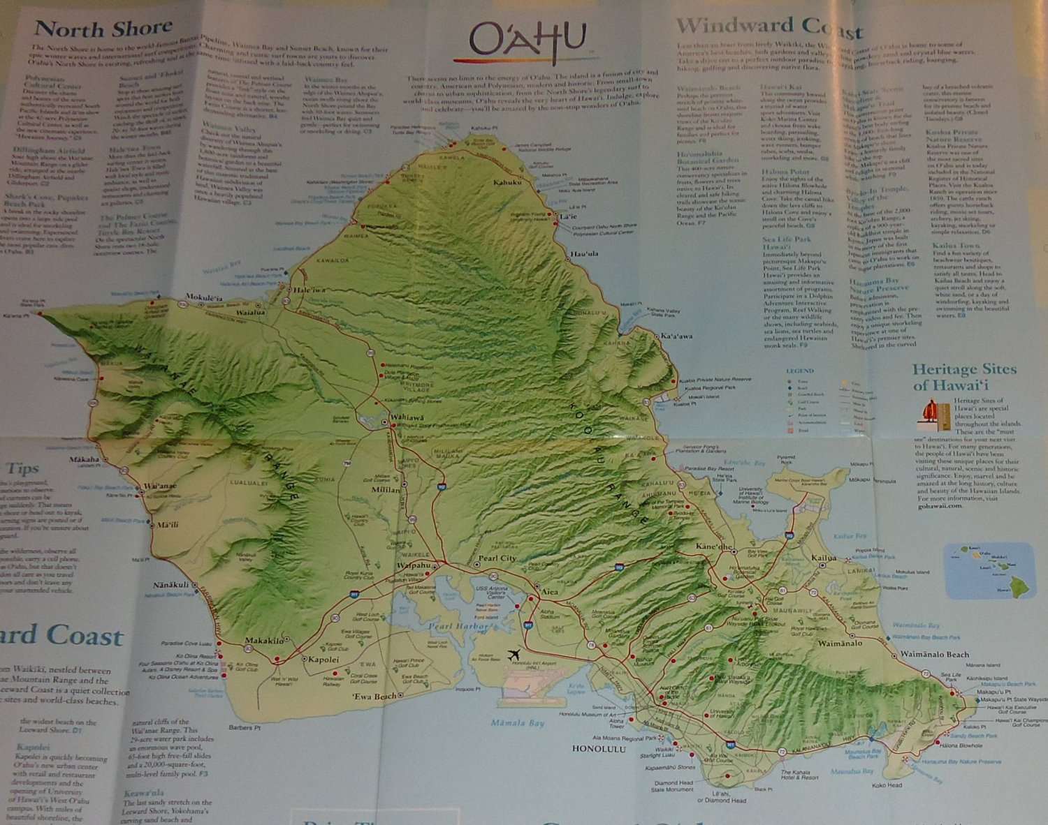 BRAND NEW SENSATIONAL OAHU ISLAND OFFICIAL GUIDE MAP PAMPHLET KEEPSAKE ...