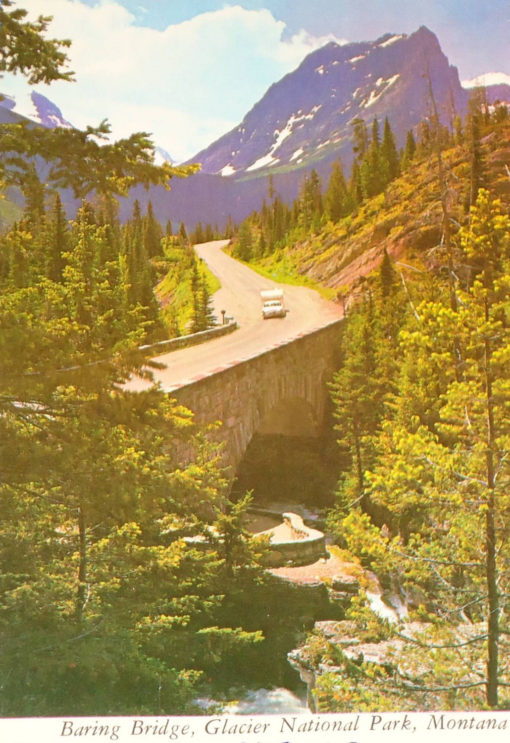 VINTAGE GLACIER NATIONAL PARK MONTANA BARING BRIDGE POSTCARD CITADEL ...