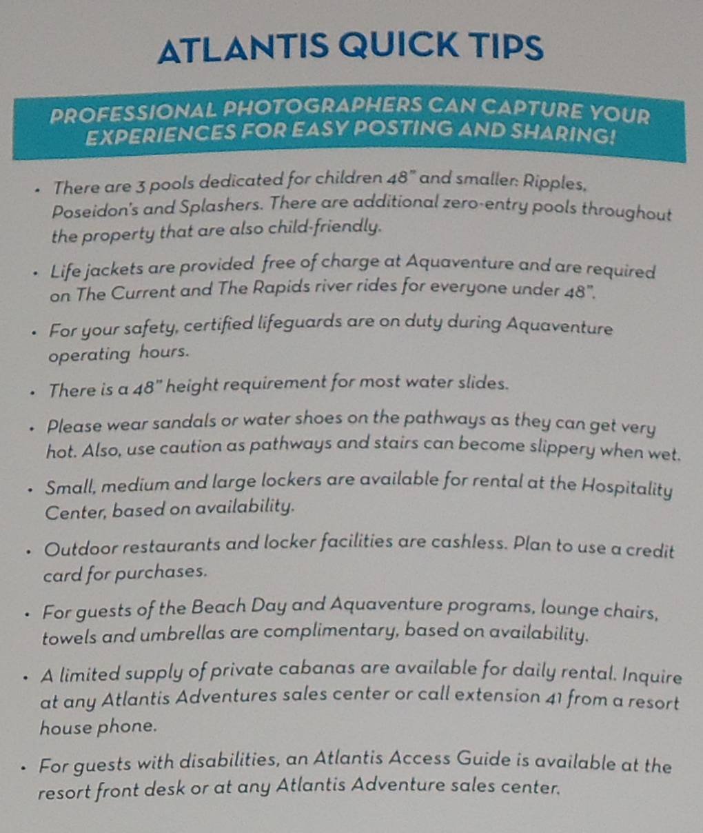 *BRAND NEW* DISCOVER ATLANTIS WATER PARK BROCHURE NASSAU BAHAMAS ...