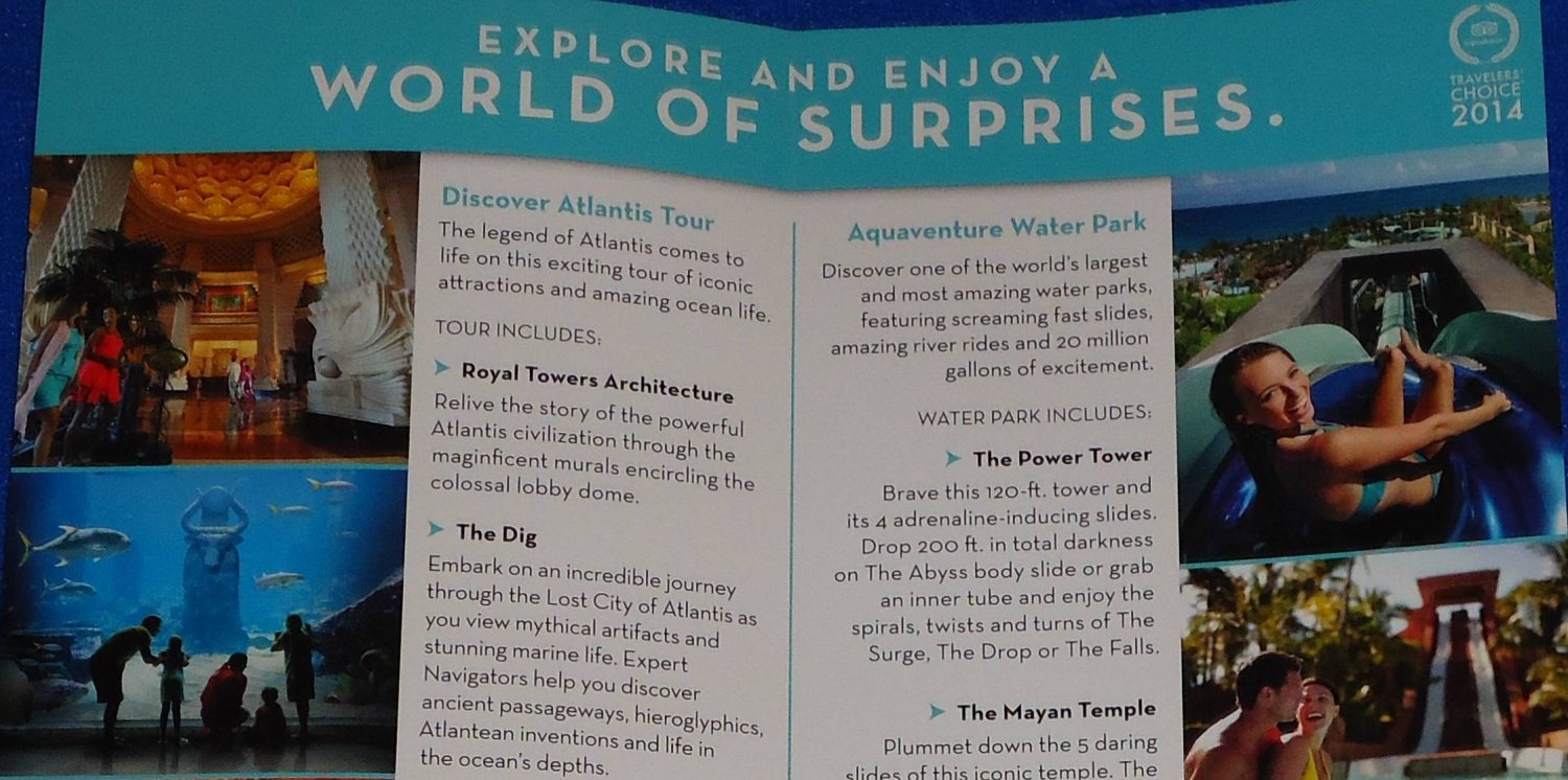 *BRAND NEW* DISCOVER ATLANTIS WATER PARK BROCHURE NASSAU BAHAMAS ...