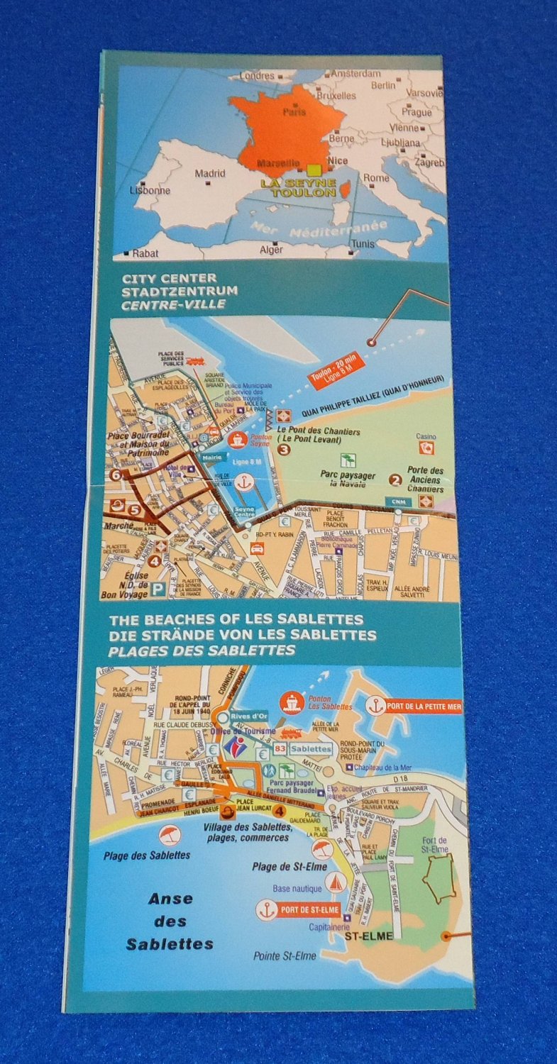 BRAND NEW AWESOME LA SEYNE-SUR-MER FRANCE MAP BROCHURE *PERFECT ...