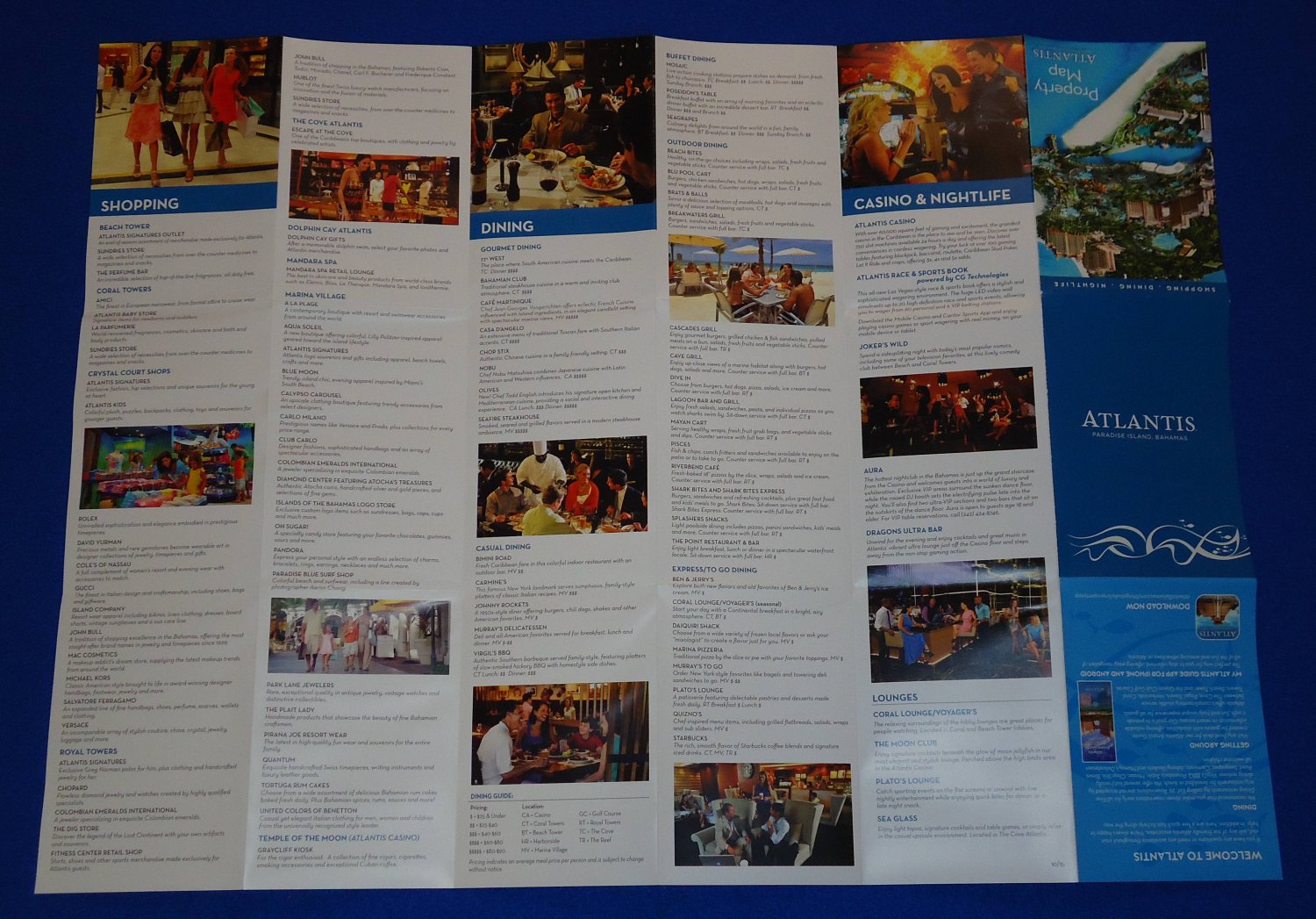 BRAND NEW SUPERB ATLANTIS WATER PARK MAP BROCHURE NASSAU BAHAMAS ...