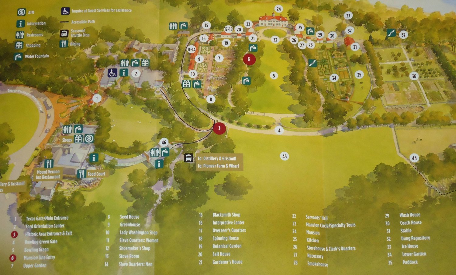 BRAND NEW GEORGE WASHINGTON'S MOUNT VERNON MAP AND GUIDE VIRGINIA ...