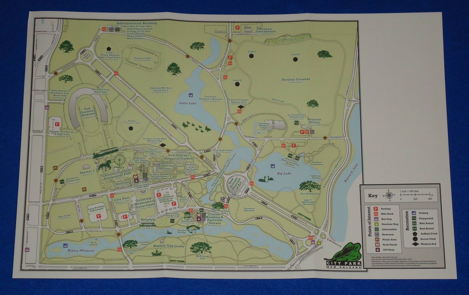BRAND NEW STUPENDOUS NEW ORLEANS MUSEUM OF ART MAP FLYER + BONUS CITY ...