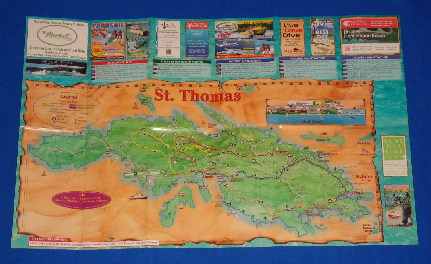 BRAND NEW 2022 ST THOMAS VIRGIN ISLANDS ACTIVITY & ROAD MAP BROCHURE ...