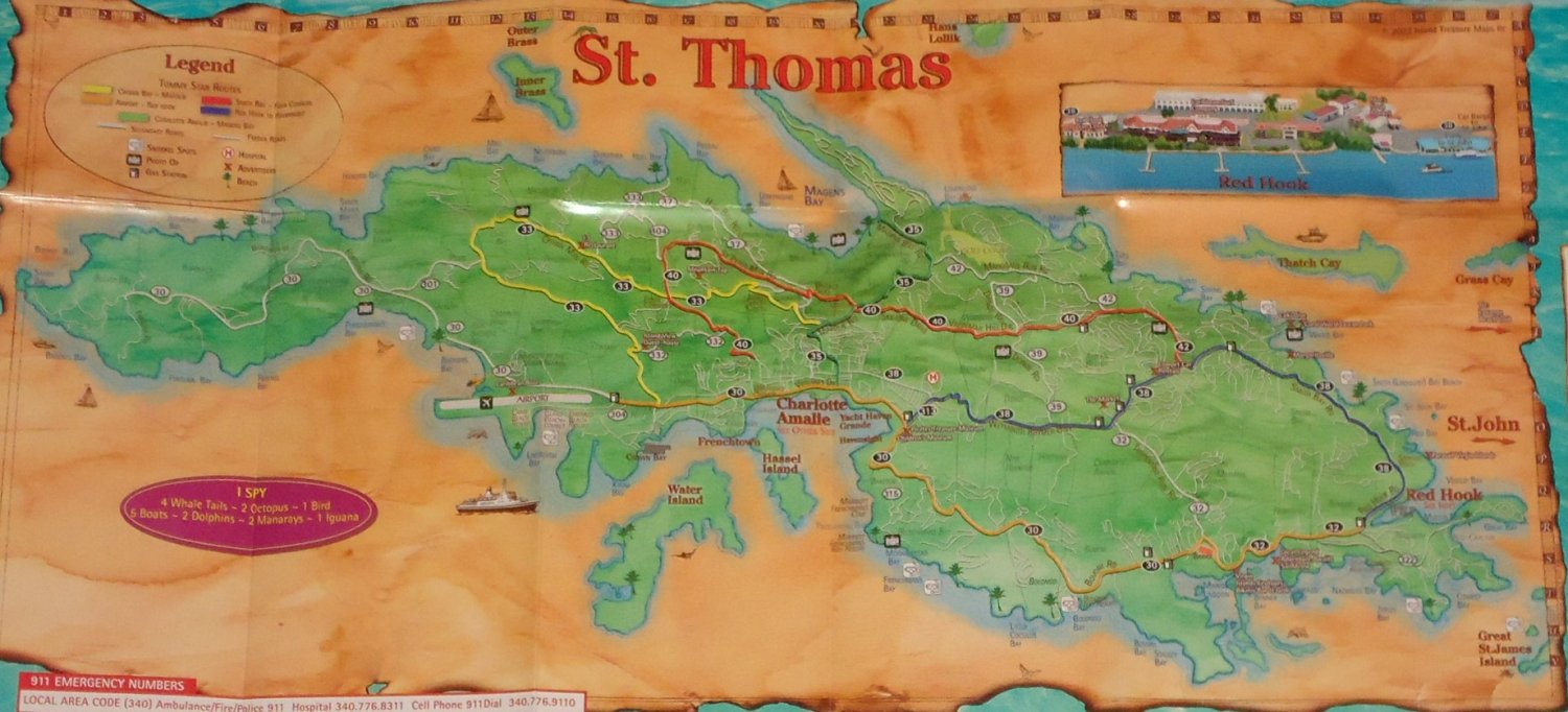 BRAND NEW 2022 ST THOMAS VIRGIN ISLANDS ACTIVITY & ROAD MAP BROCHURE ...