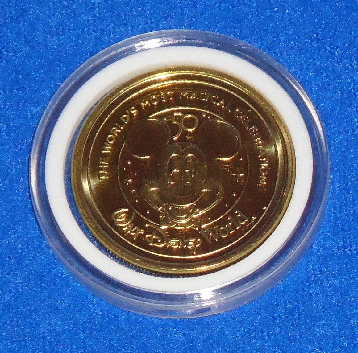 BRAND NEW 50TH ANNIVERSARY WALT DISNEY CASTLE WALT & MICKEY TOKEN W ...