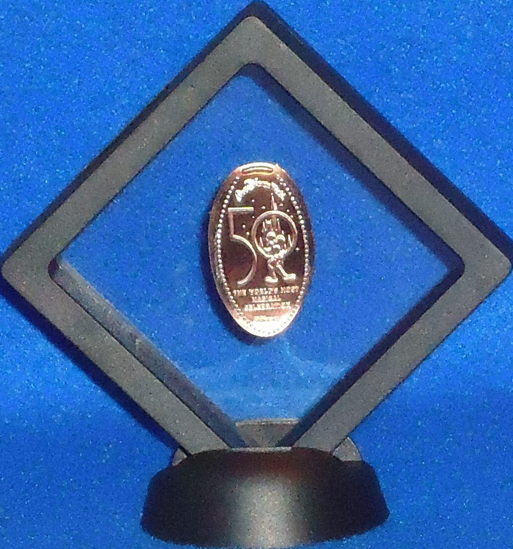 BRAND NEW 50TH ANNIVERSARY WALT DISNEY MICKEY MOUSE PENNY & FLOATING FRAME