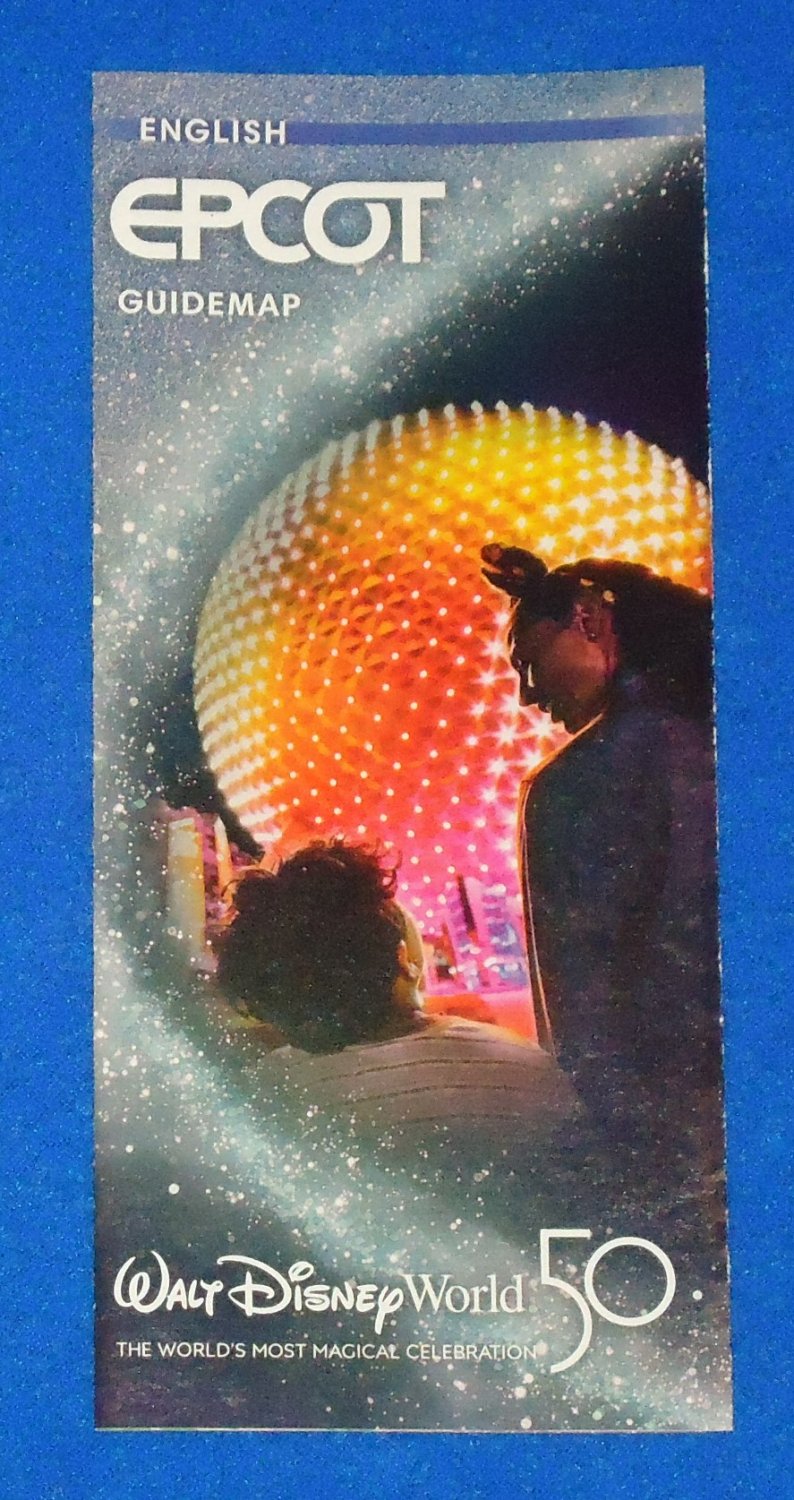 BRAND NEW 50TH ANNIVERSARY WALT DISNEY EPCOT BROCHURE PARK MAP ...