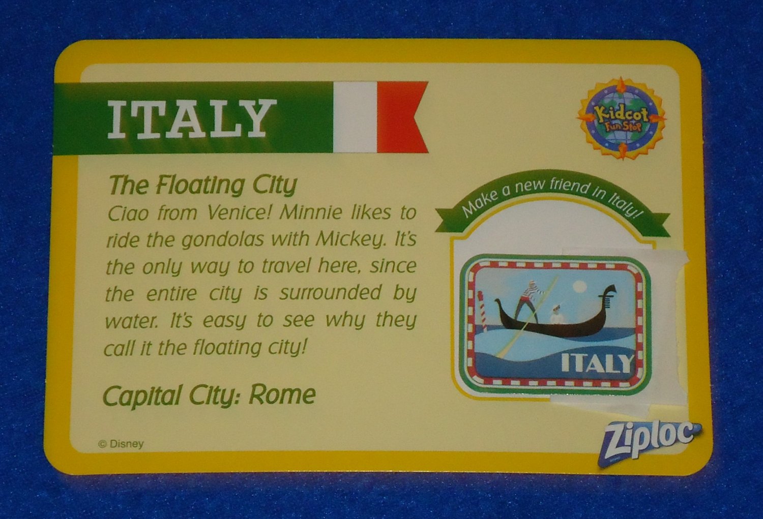 BRAND NEW WALT DISNEY WORLD SHOWCASE EPCOT KIDCOT ACTIVITY CARD ...