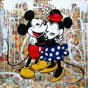 Mr Brainwash Mickey Mouse Bansky modern abstract Oil Painting on Canvas ...