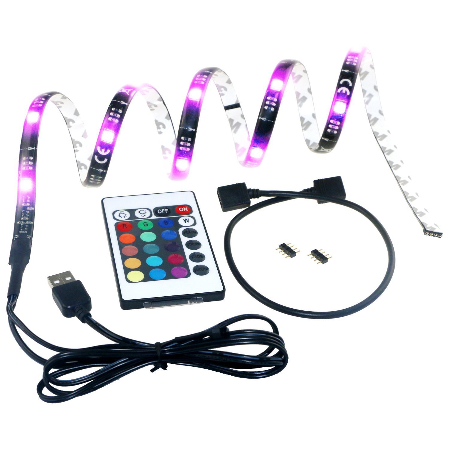 TedGem USB LED Light Strip with Velcro tape, TV Backlighting