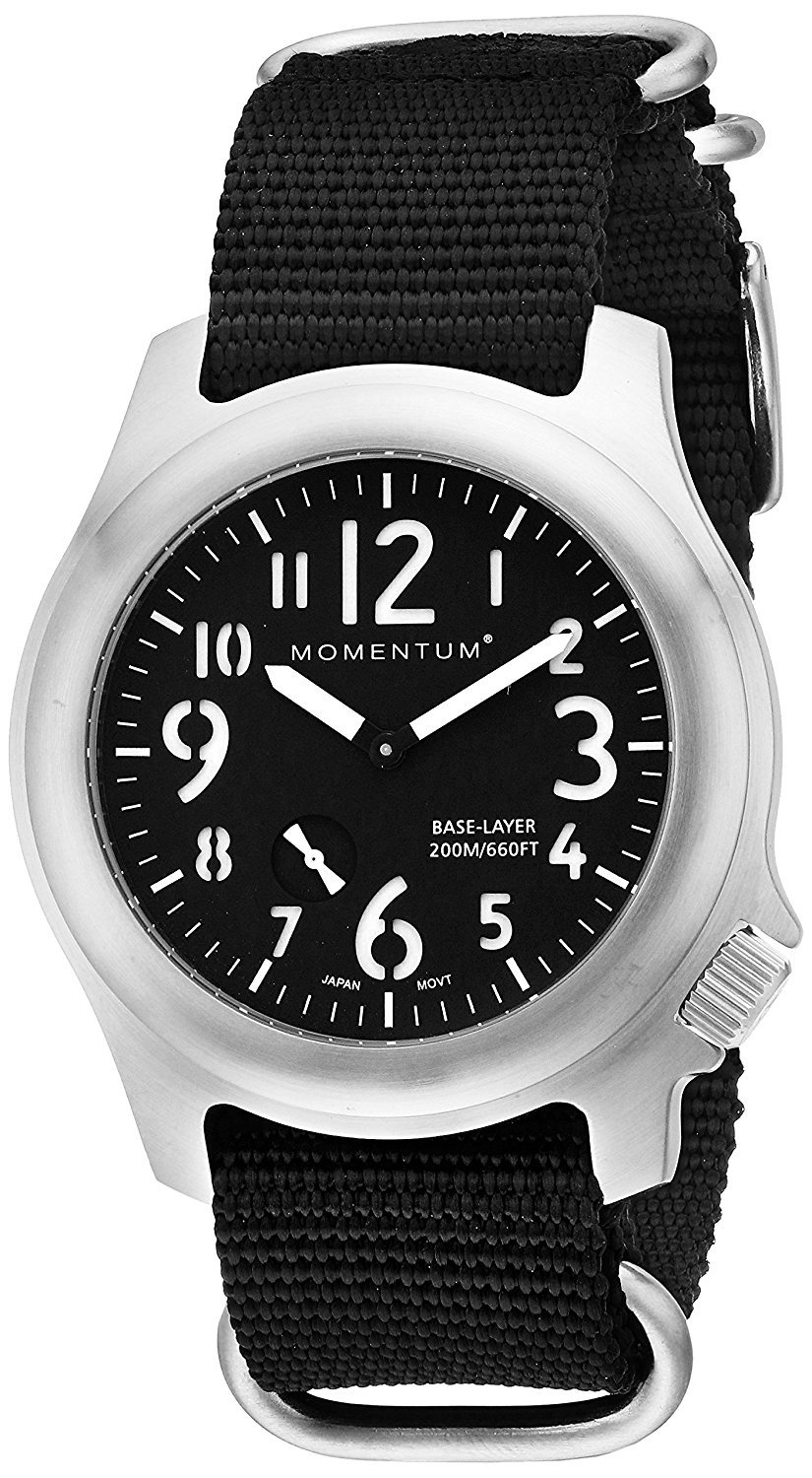 Momentum by St Moritz watch corp Base-Layer Field Watch BLACK BAND