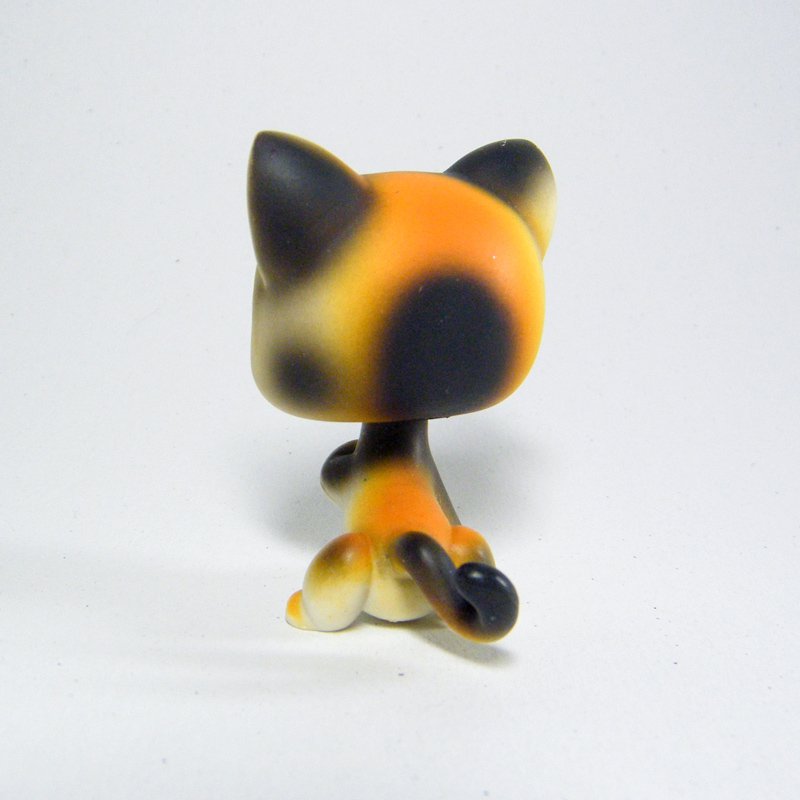 Littlest Pet Shop # 27 CALICO CAT Raise Paw Green Eyes & Accessory Rare!