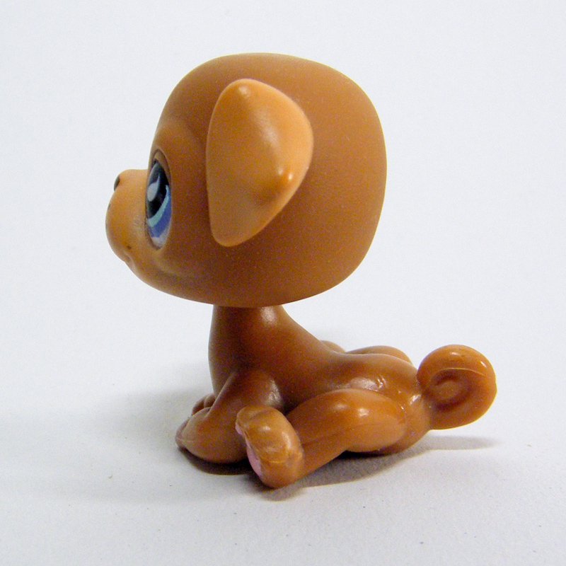 Littlest Pet Shop # 786 / 901 PUG Puppy Dog, Brown, Blue Tear Drop Eyes LPS