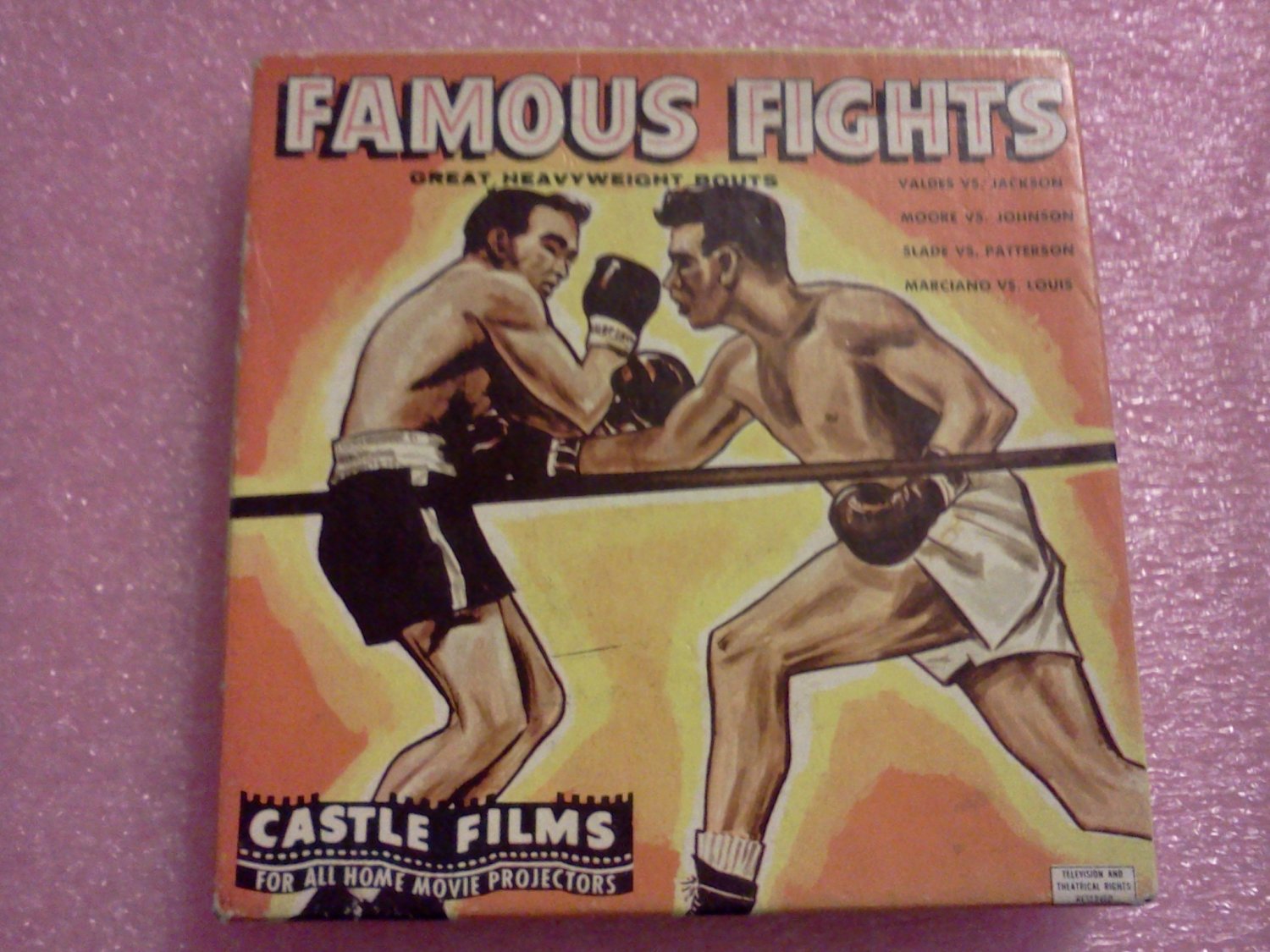 Famous Fights 8mm Castle Films Reel Vintage Heavyweight Boxing Marciano ...