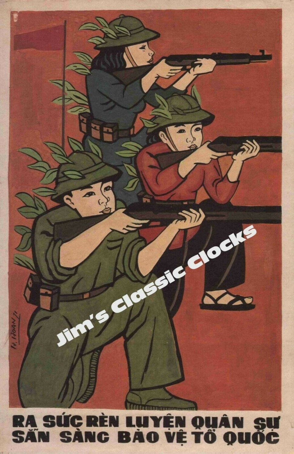 North Vietnamese Propaganda War Poster-Free US Ship-Vietnam