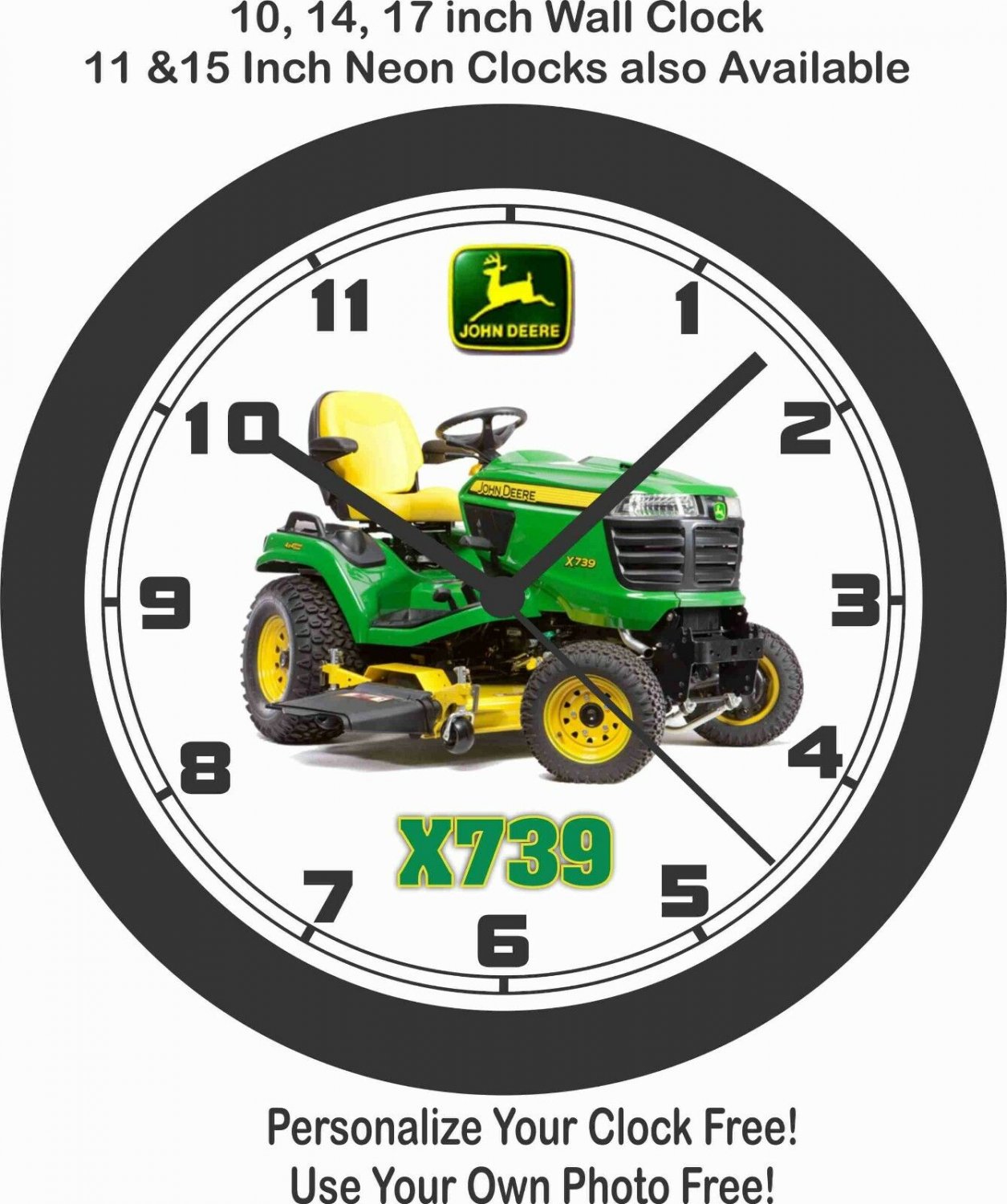 JOHN DEERE X739 LAWN TRACTOR WALL CLOCK-FREE USA SHIP