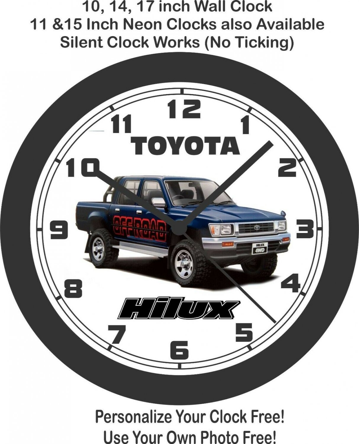 Toyota Hilux Pickup Truck Wall Clock-Datsun, Honda, Nissan