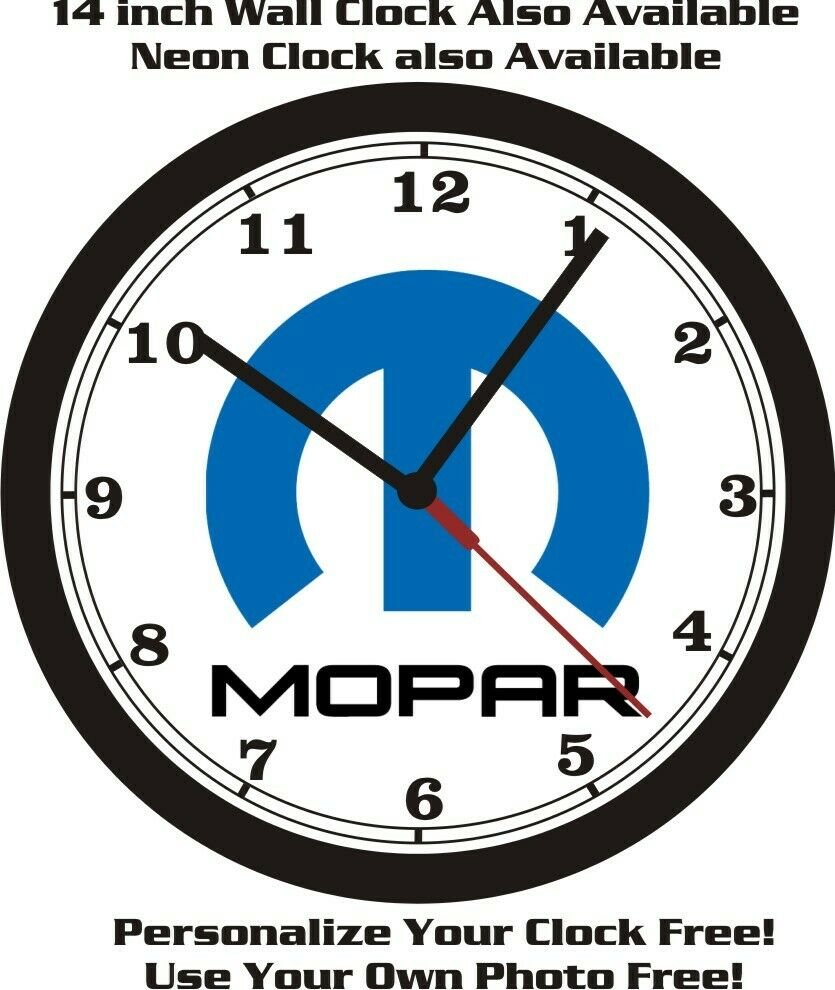 MOPAR LOGO WALL CLOCK-DODGE-PLYMOUTH-CHRYSLER-FREE USA SHIP!